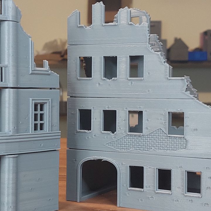 3D Printable Stalingrad Destroyed Buildings Set - WW2 Wargaming Terrain ...