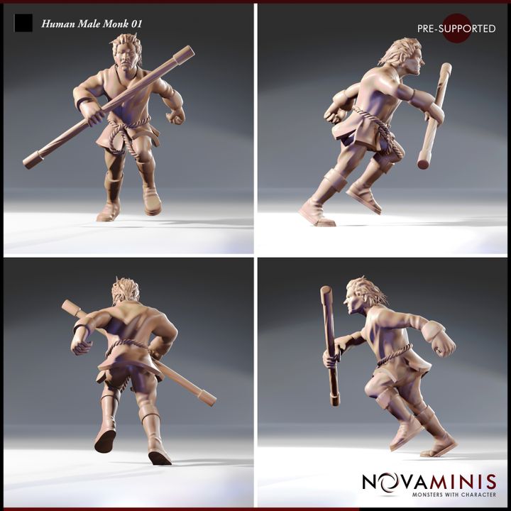 3D Printable Human Male Monk 01 by NovaMinis