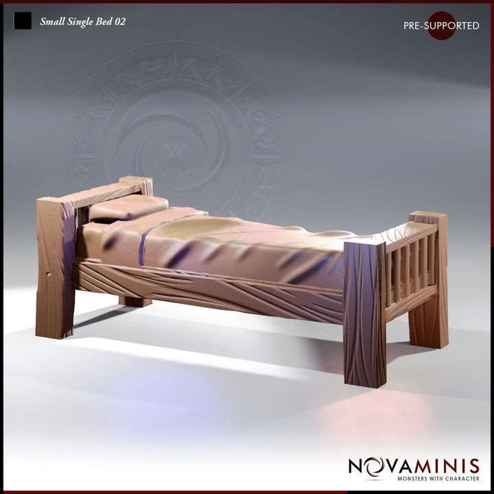3D Printable Small Single Bed 02 by NovaMinis