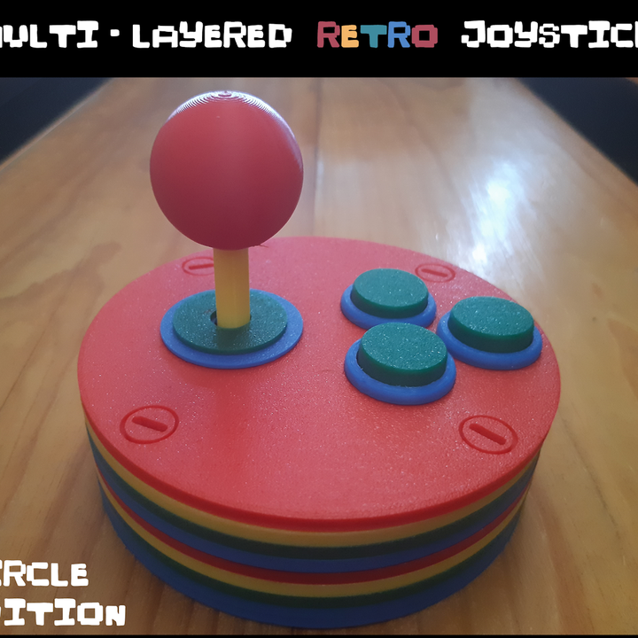 3D Printable Multi-Layered Retro Joystick - Circle Edition by Adam Freeman