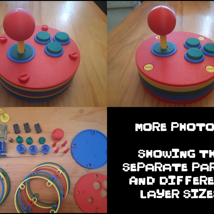 3D Printable Multi-Layered Retro Joystick - Circle Edition by Adam Freeman