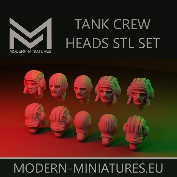 3D Printable Tank Crew 28mm miniatures by Modern-Miniatures.eu