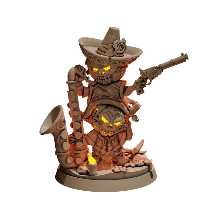 3D Printable Pedro and Pablo, Mariachis with Saxophone by Signum Workshop