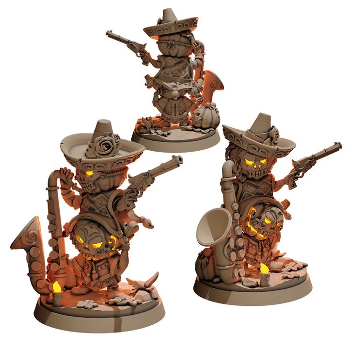 3D Printable Pedro and Pablo, Mariachis with Saxophone by Signum Workshop