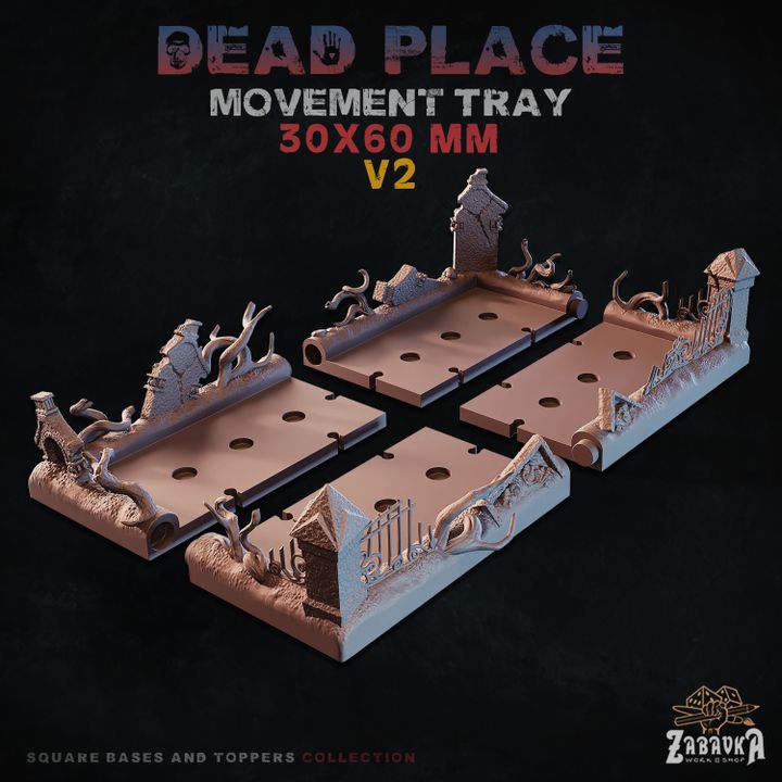 3D Printable Dead Place - Modular Movement Tray (30x60) by Zabavka Workshop