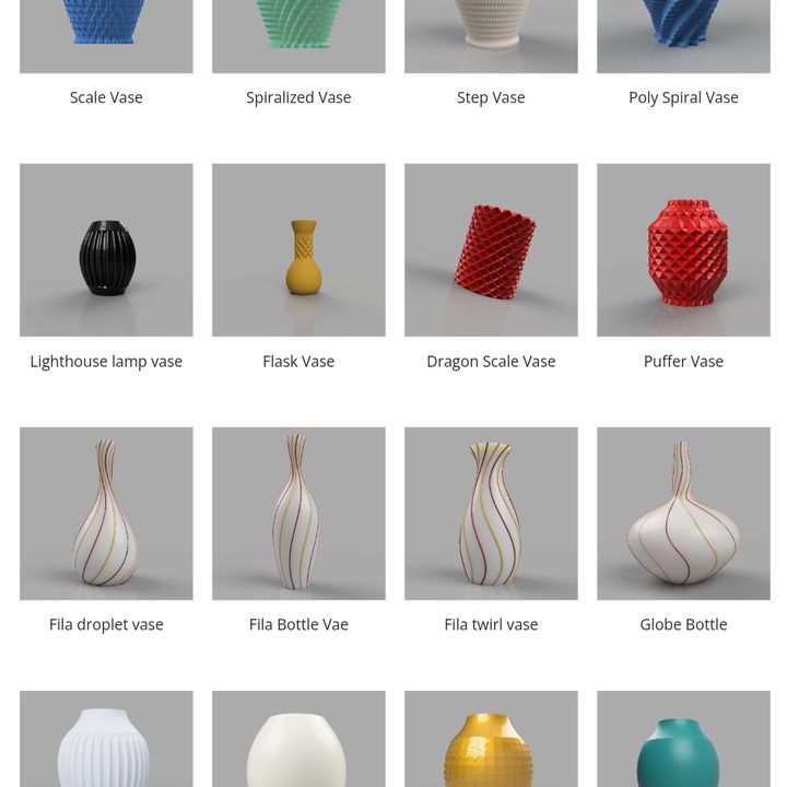 3D Printable 100 VASE STL FILES – PRINTABLE BUNDLE COLLECTION by MELS ...