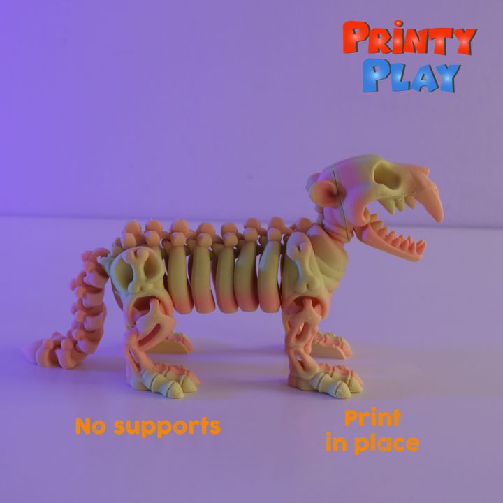 3D Printable Saber-Toothed Tiger skeleton by Nestor Aaron
