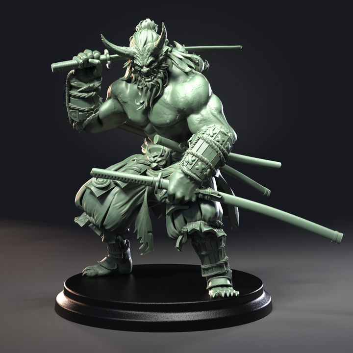3D Printable DEMON SAMURAI by BROKEN SWORD MINIATURES