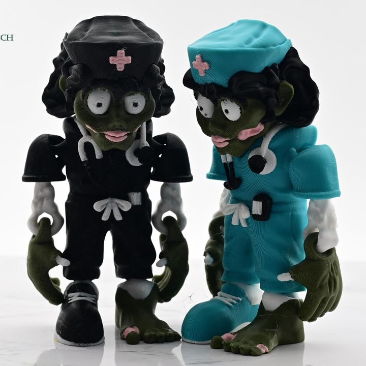 3D Printable Cobotech Articulated Female Zombie Nurse - Nurse ...