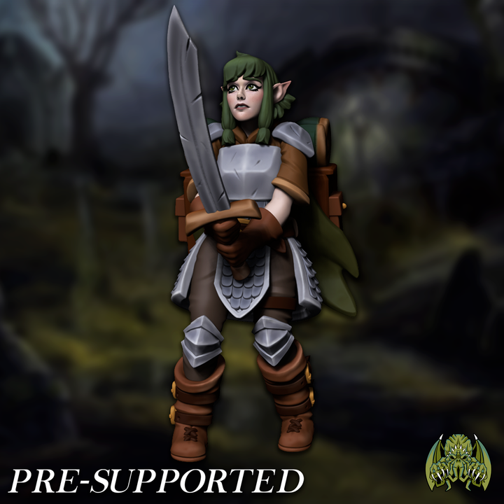 3D Printable Elfie The Adventurer [PRE-SUPPORTED] Female Scared Elf by ...