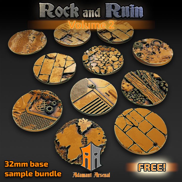 3D Printable Rock and Ruin Volume 2 - Sample Bundle by Adamant Arsenal