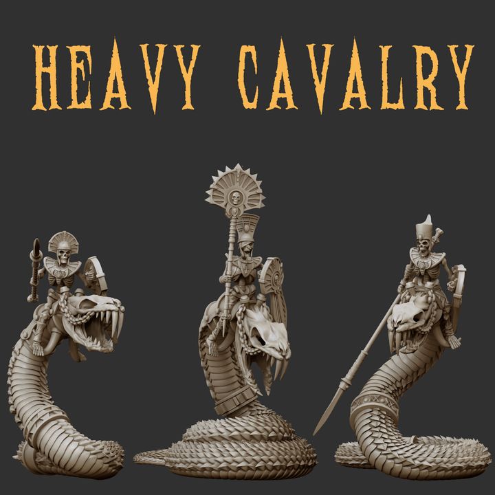 3D Printable Pharaoh's Legacy: Heavy Cavalry by Crab Miniatures