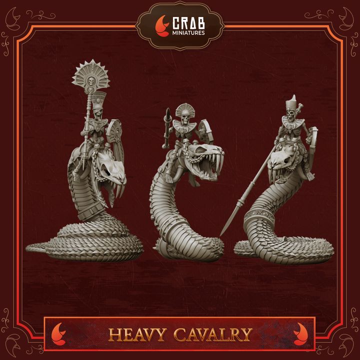 3D Printable Pharaoh's Legacy: Heavy Cavalry by Crab Miniatures