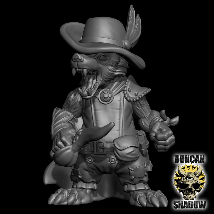 3D Printable Badger Folk with Daggers (Pre Supported) by Duncan Shadow