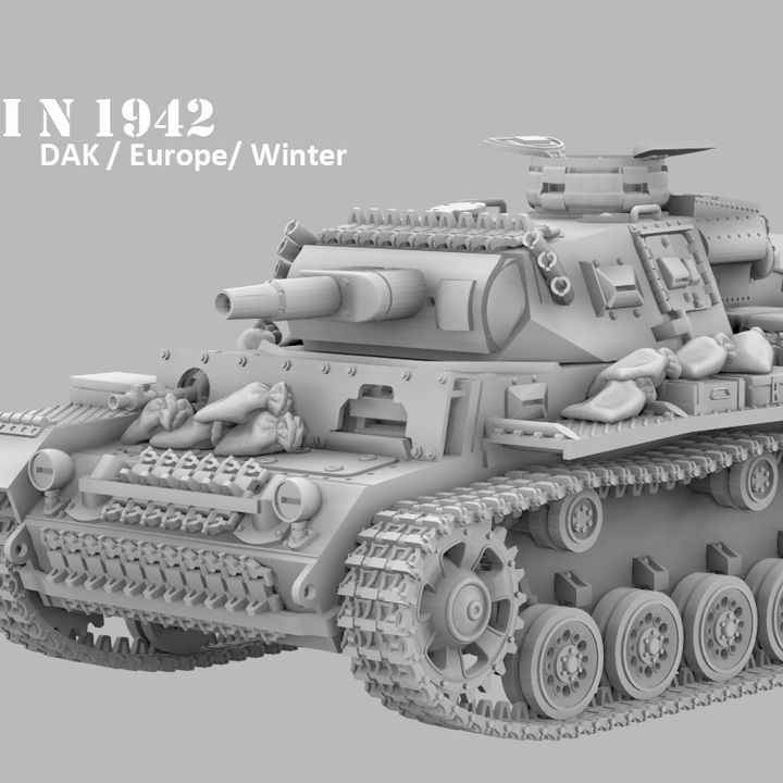 3D Printable Panzer III N early prod 1942, DAK/Europe/Winter by ...