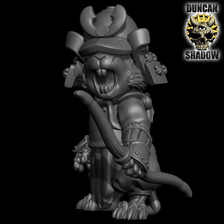 3D Printable Mousle Samurai with Bows (Pre Supported) by Duncan Shadow