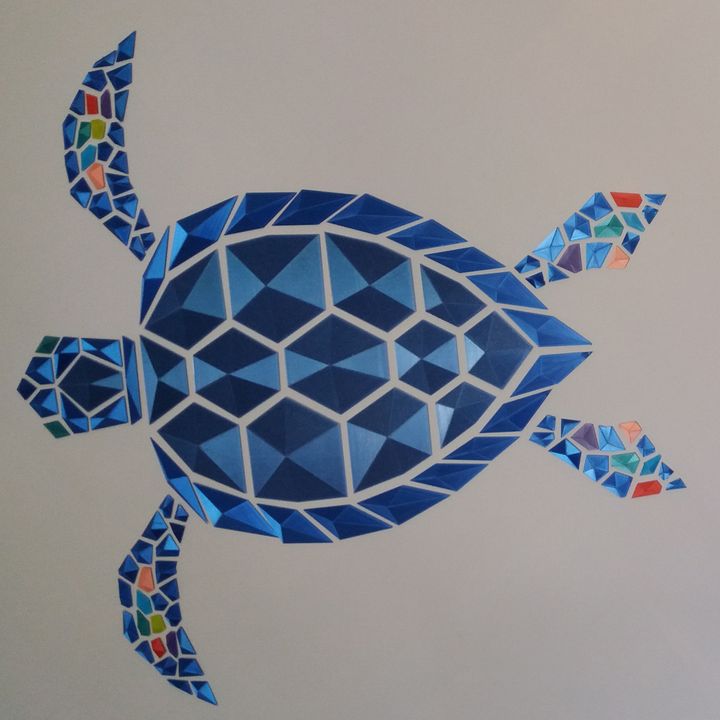 3D Printable Geometric Sea Turtle wall art by dgemily