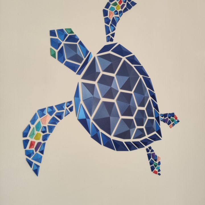 3D Printable Geometric Sea Turtle wall art by dgemily