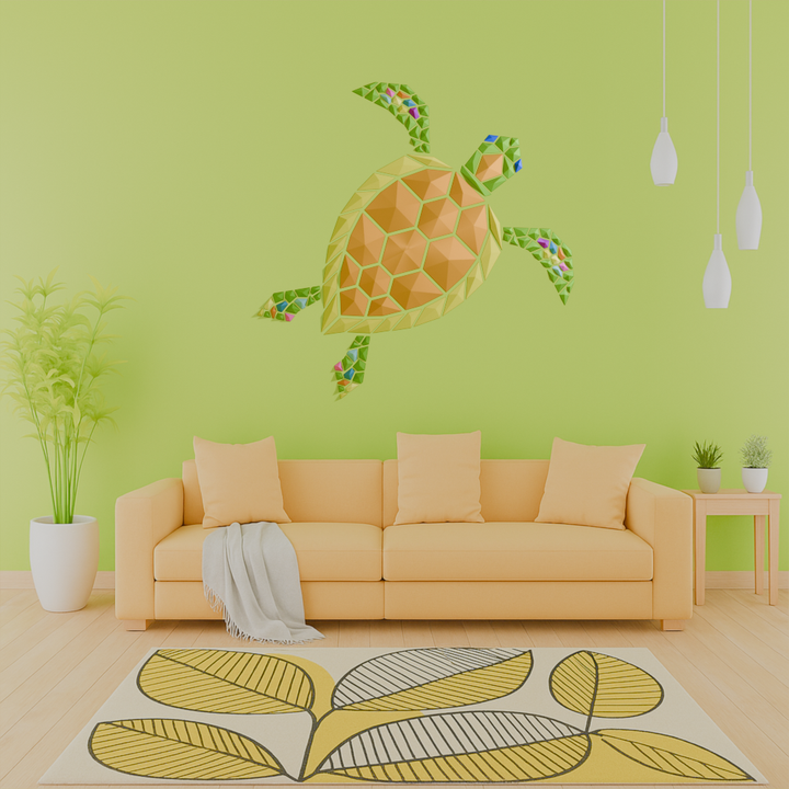 3D Printable Geometric Sea Turtle wall art by dgemily