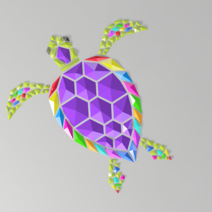 3D Printable Geometric Sea Turtle wall art by dgemily