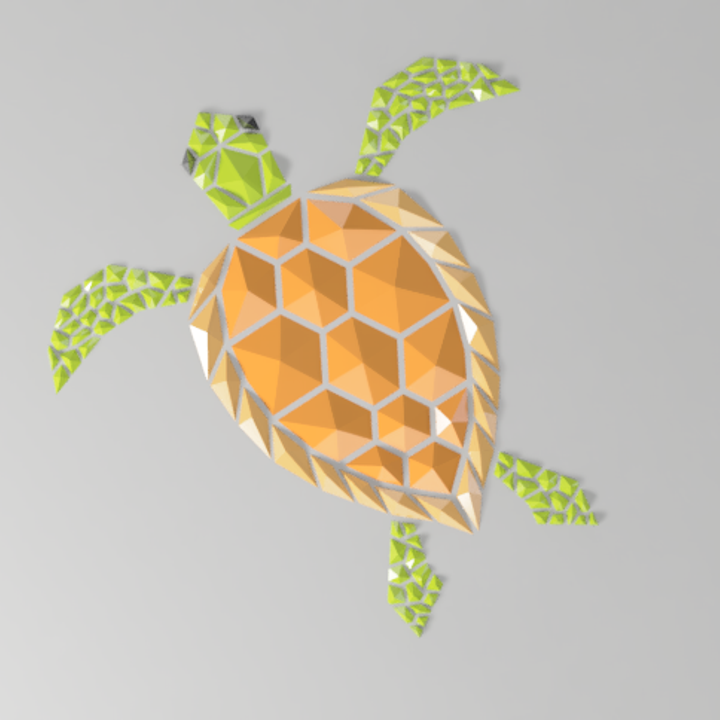 3D Printable Geometric Sea Turtle wall art by dgemily