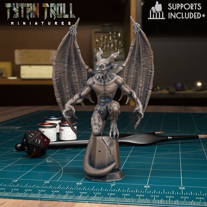 3D Printable Gargoyle 03 [Pre-Supported] by TytanTroll Miniatures
