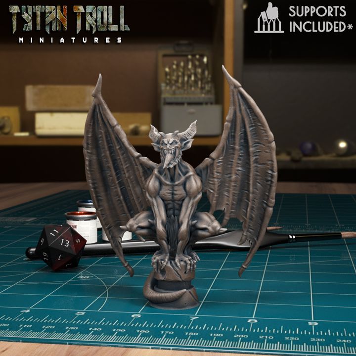 3D Printable Gargoyle 02 [Pre-Supported] by TytanTroll Miniatures