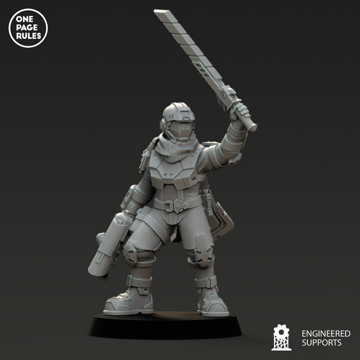3D Printable Company Leader - Human Defense Force by One Page Rules
