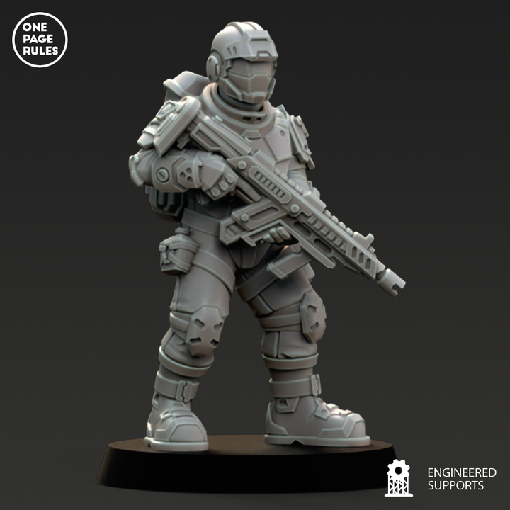3D Printable Infantry Squad - Human Defense Force by One Page Rules