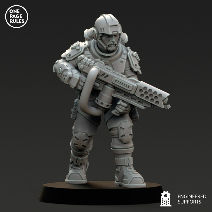 3D Printable Infantry Squad - Human Defense Force by One Page Rules