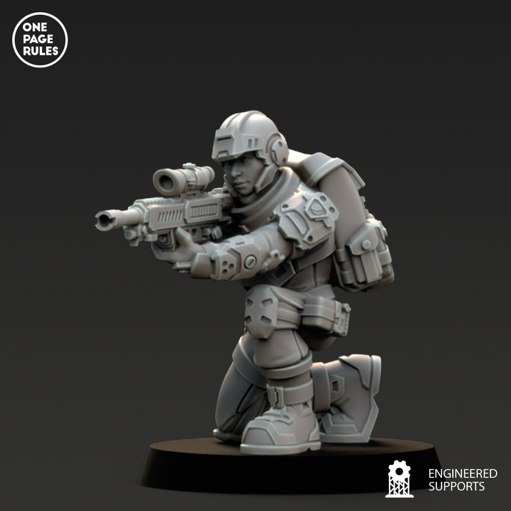 3D Printable Infantry Squad - Human Defense Force by One Page Rules