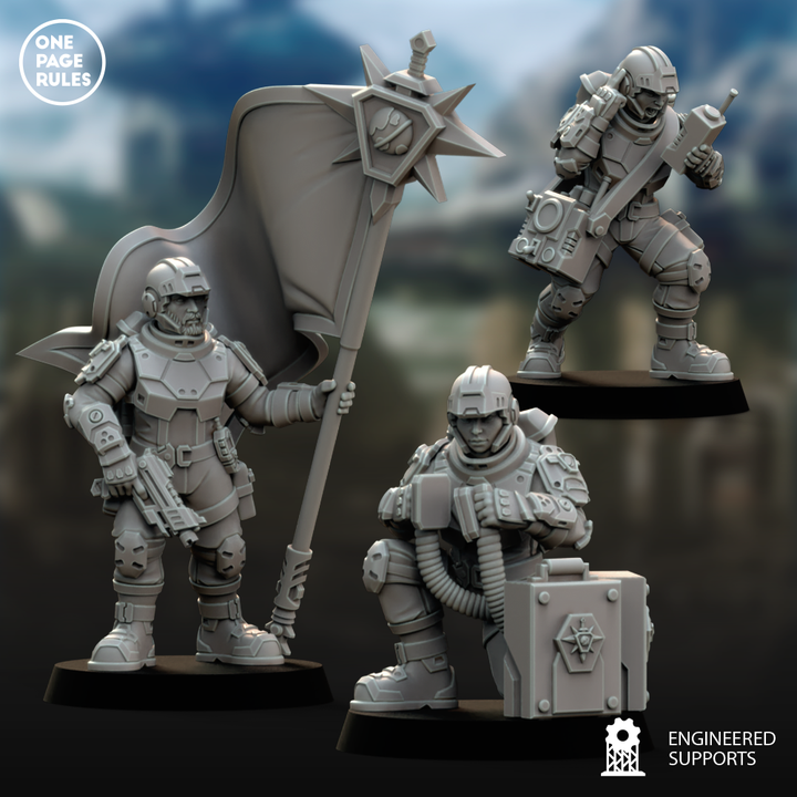 3D Printable Infantry Squad - Human Defense Force by One Page Rules