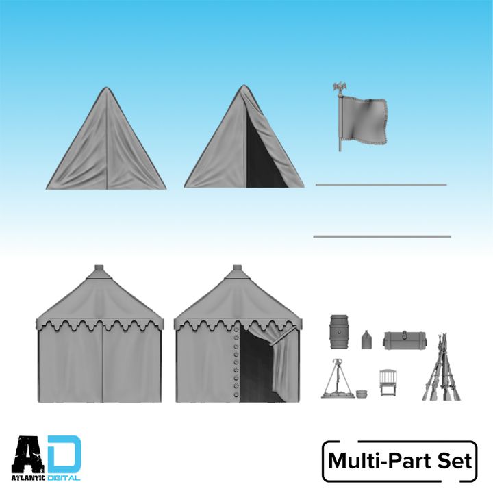 3D Printable Napoleonic Tents and camp accessories by Wargames Atlantic