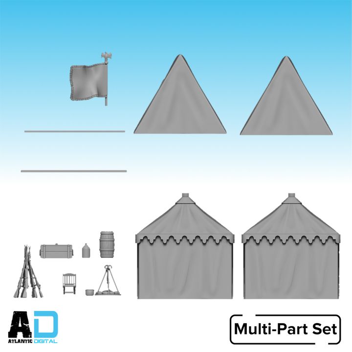 3D Printable Napoleonic Tents and camp accessories by Wargames Atlantic