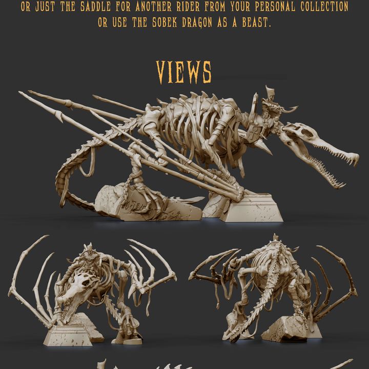 3D Printable Pharaoh's Legacy: Sobek Dragon Bone by Crab Miniatures