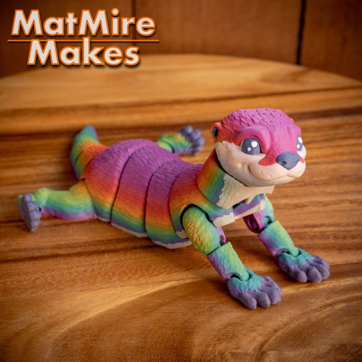 3D Printable River Otter, Articulated fidget, Print-In-Place, Cute ...