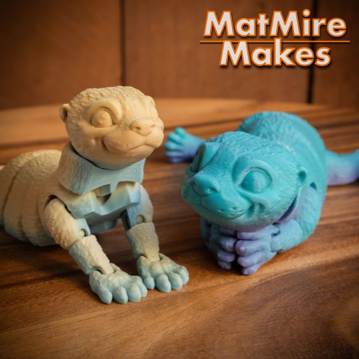 3D Printable River Otter, Articulated fidget, Print-In-Place, Cute ...