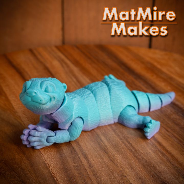 3D Printable River Otter, Articulated fidget, Print-In-Place, Cute ...