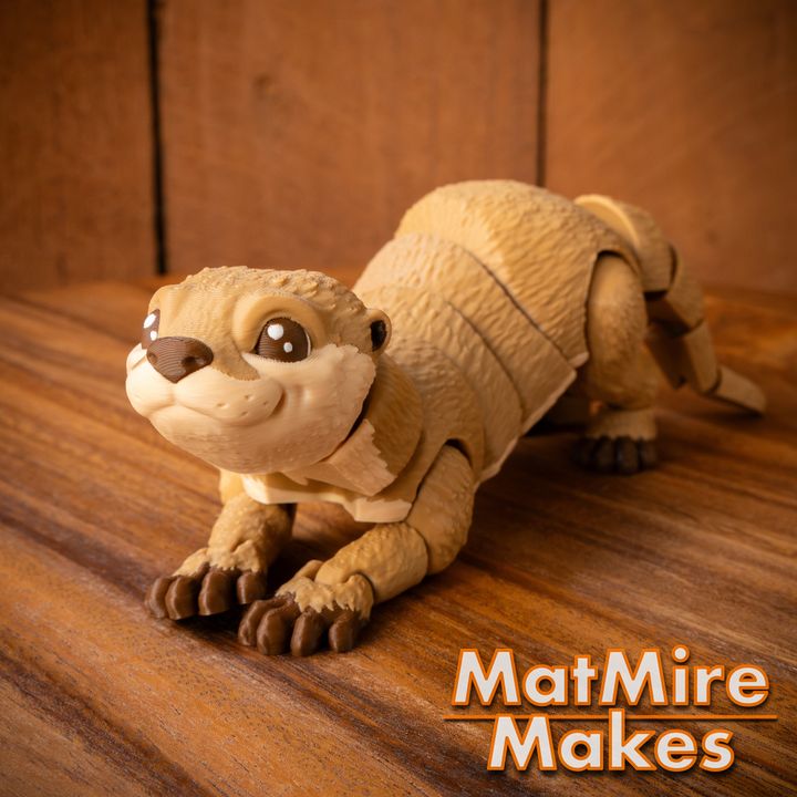 3D Printable River Otter, Articulated fidget, Print-In-Place, Cute ...