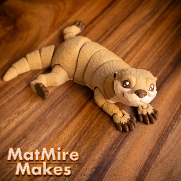 3D Printable River Otter, Articulated fidget, Print-In-Place, Cute ...