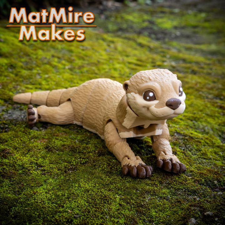 3D Printable River Otter, Articulated fidget, Print-In-Place, Cute ...