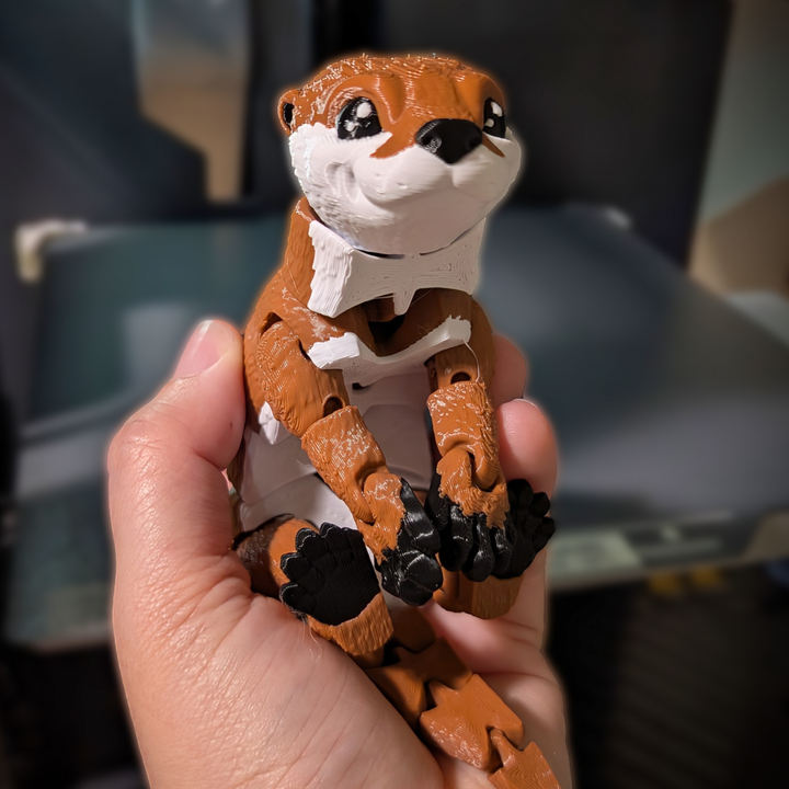 3D Print of River Otter, Articulated fidget, Print-In-Place, Cute ...