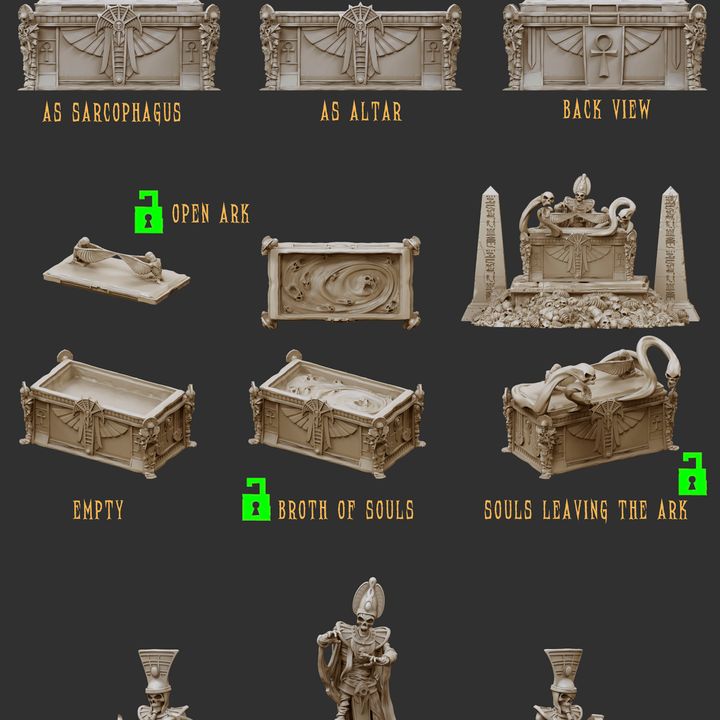 3D Printable Pharaoh's Legacy: Lost Ark by Crab Miniatures