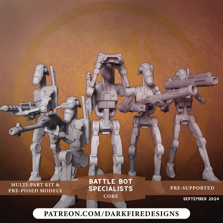 3D Printable Battle Bot Specialists by Dark Fire Designs