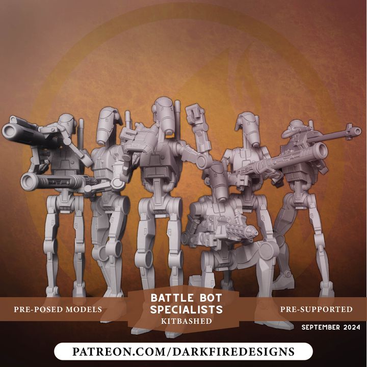 3D Printable Battle Bot Specialists by Dark Fire Designs