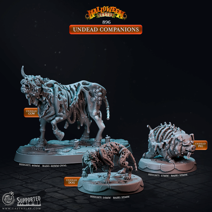 3D Printable Undead Companions (Pre-Supported) | Cast n Play by Cast n Play