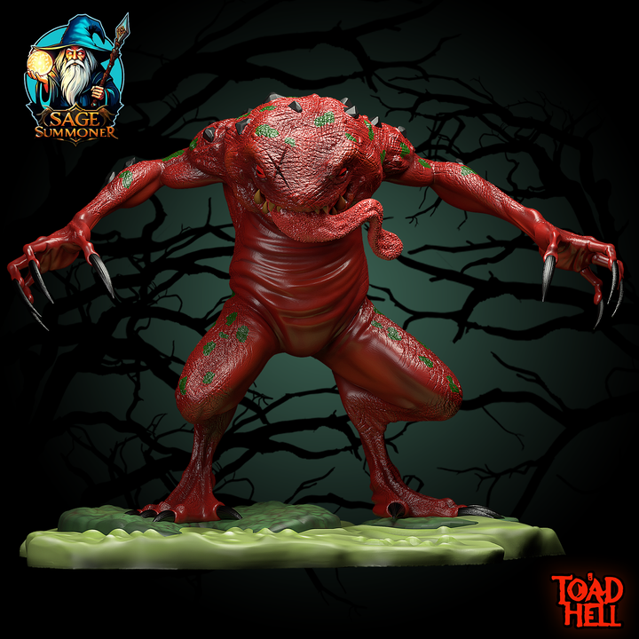 3D Printable Red Slaad Toad 2 - Toad Hell by Sage Summoner