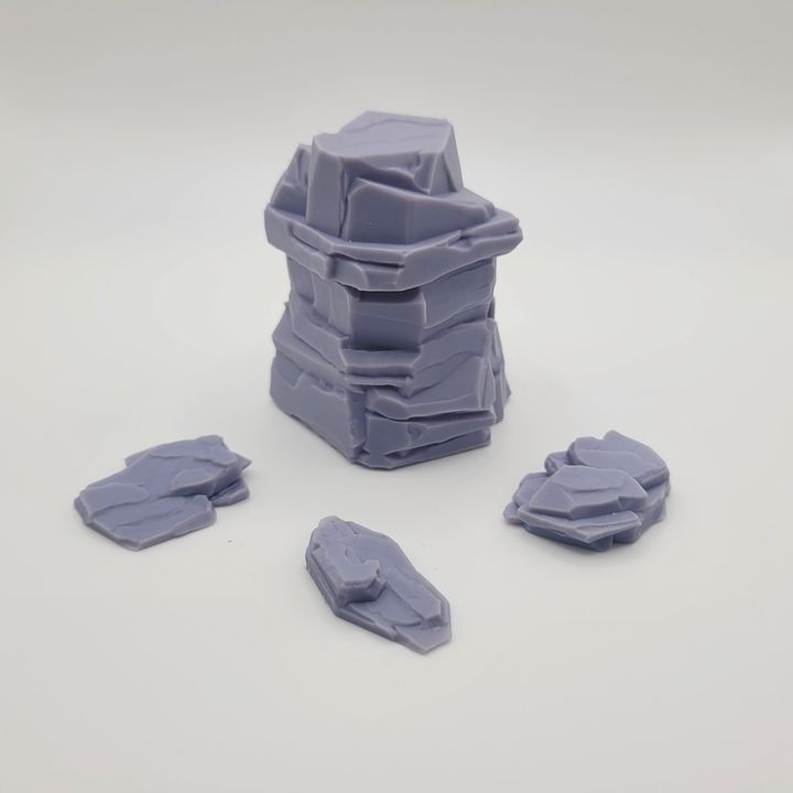 3D Printable 20 Rocks Desert basing bits by WarZone Miniature