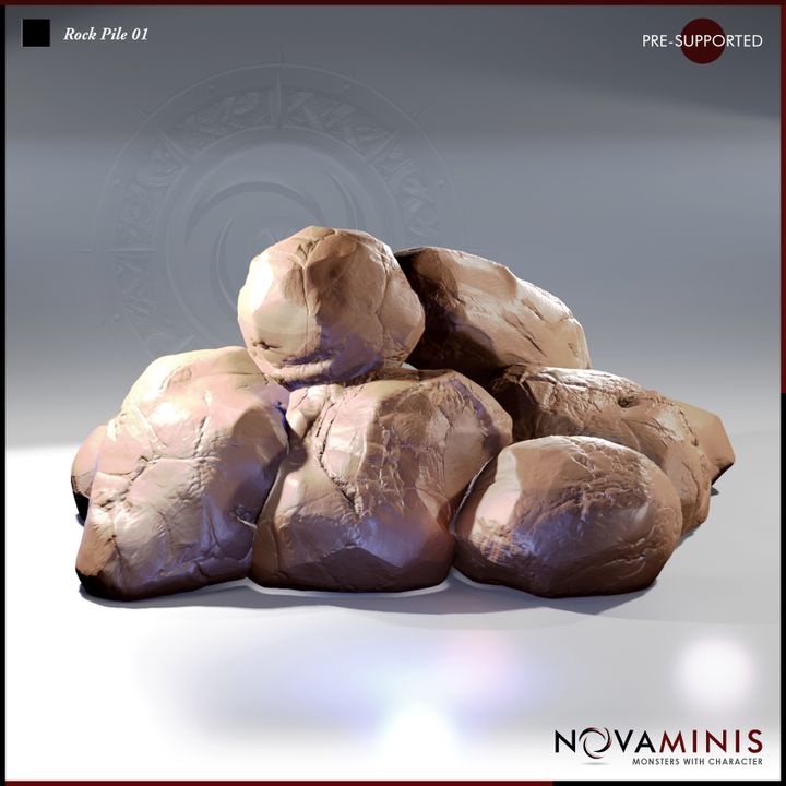 3D Printable Rock Pile 01 by NovaMinis