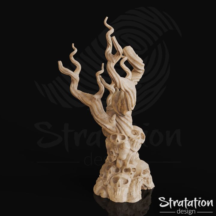 3D Printable Skullbark Halloween Tree by Stratation Design